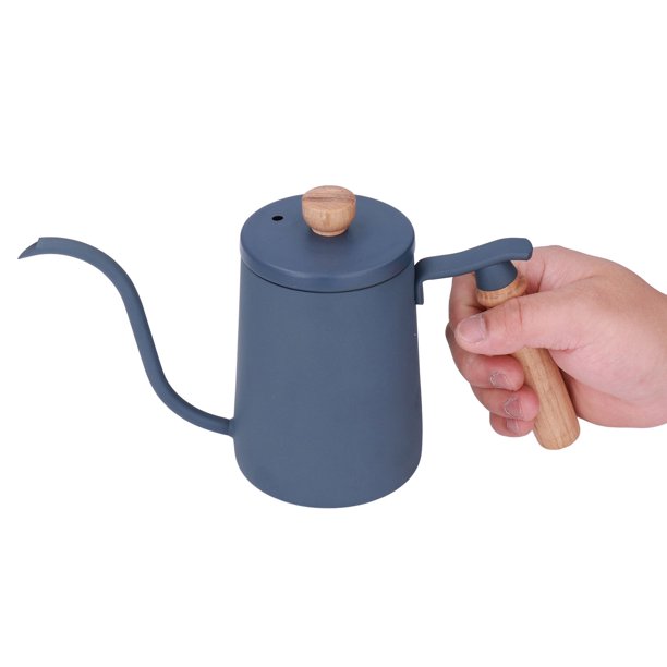 Coffee Pour Over Kettle 600ml Gooseneck Vent Hole Wooden Handle Food ...