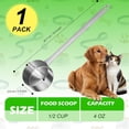 1/2 Cup Stainless Steel Dog Food Scoop, 7.8'' Long Handle Pet Food ...