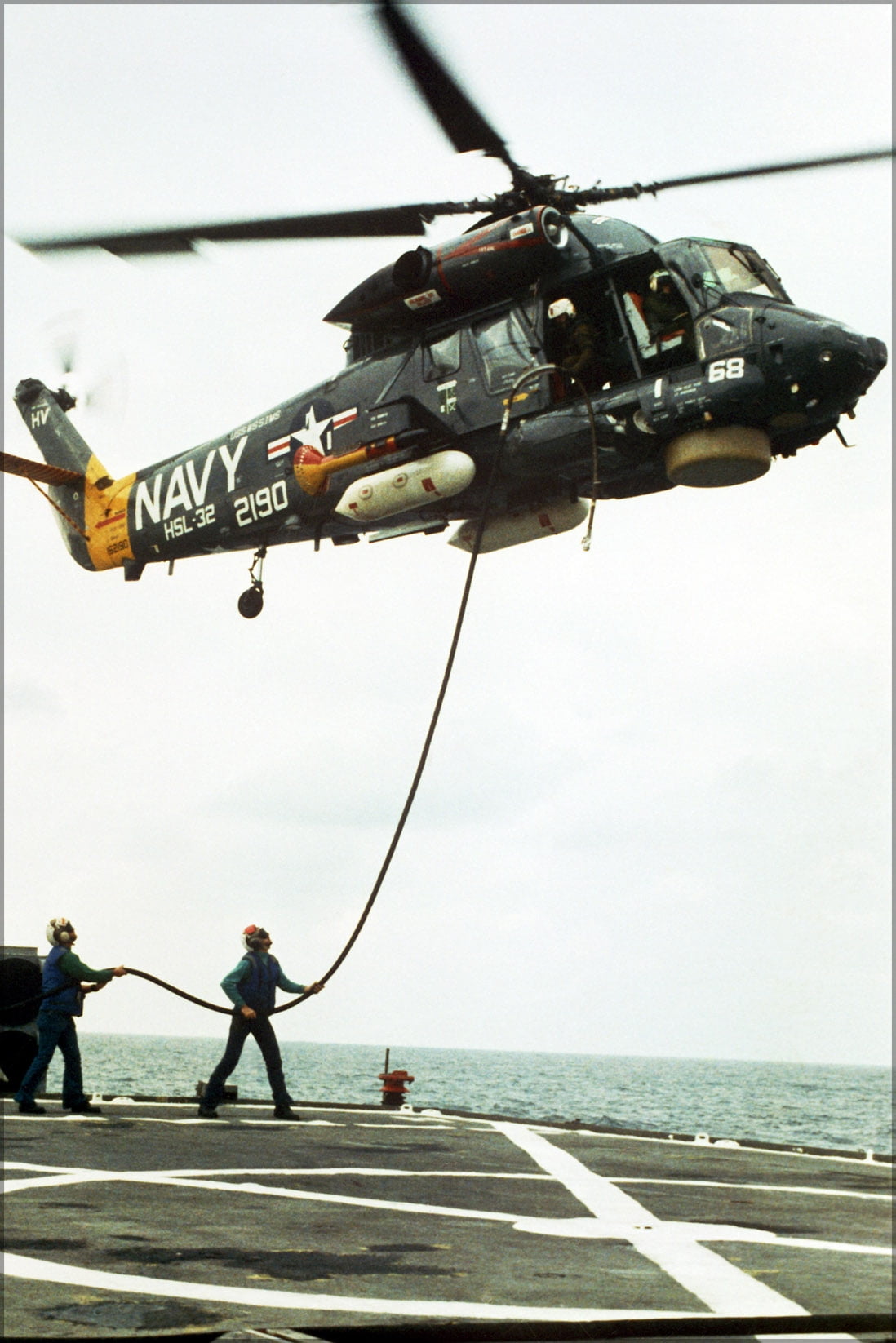 24"x36" Gallery Poster, Navy Kaman SH-2F Seasprite helicopter (HSL-32 ...