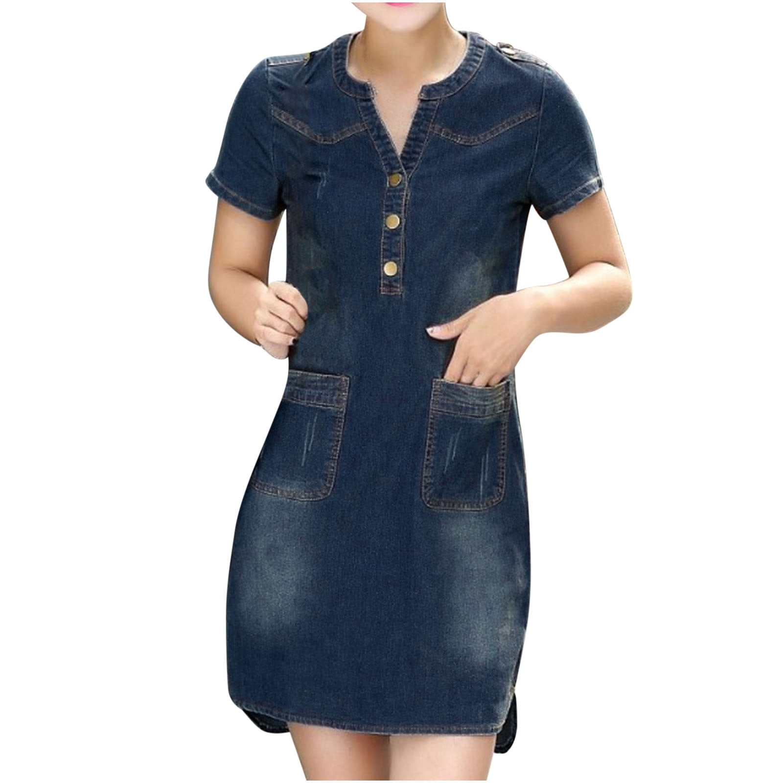 Click here for Pompotops Womens Dress Fashion Short Sleeve Slim V... prices