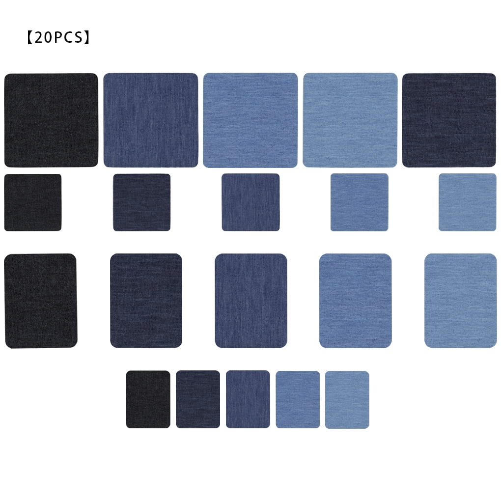 TureClos Jean Fabric Adhesive Patches Square Rectangular Oval DIY ...