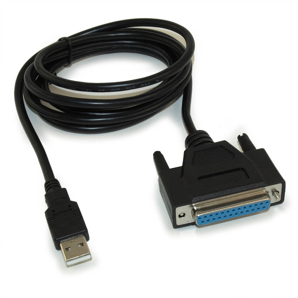 USB to Parallel (DB25 Female Legacy Printer) Converter Cable - 3ft ...