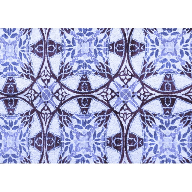 Ahgly Company Machine Washable Indoor Rectangle Abstract Blue Modern ...