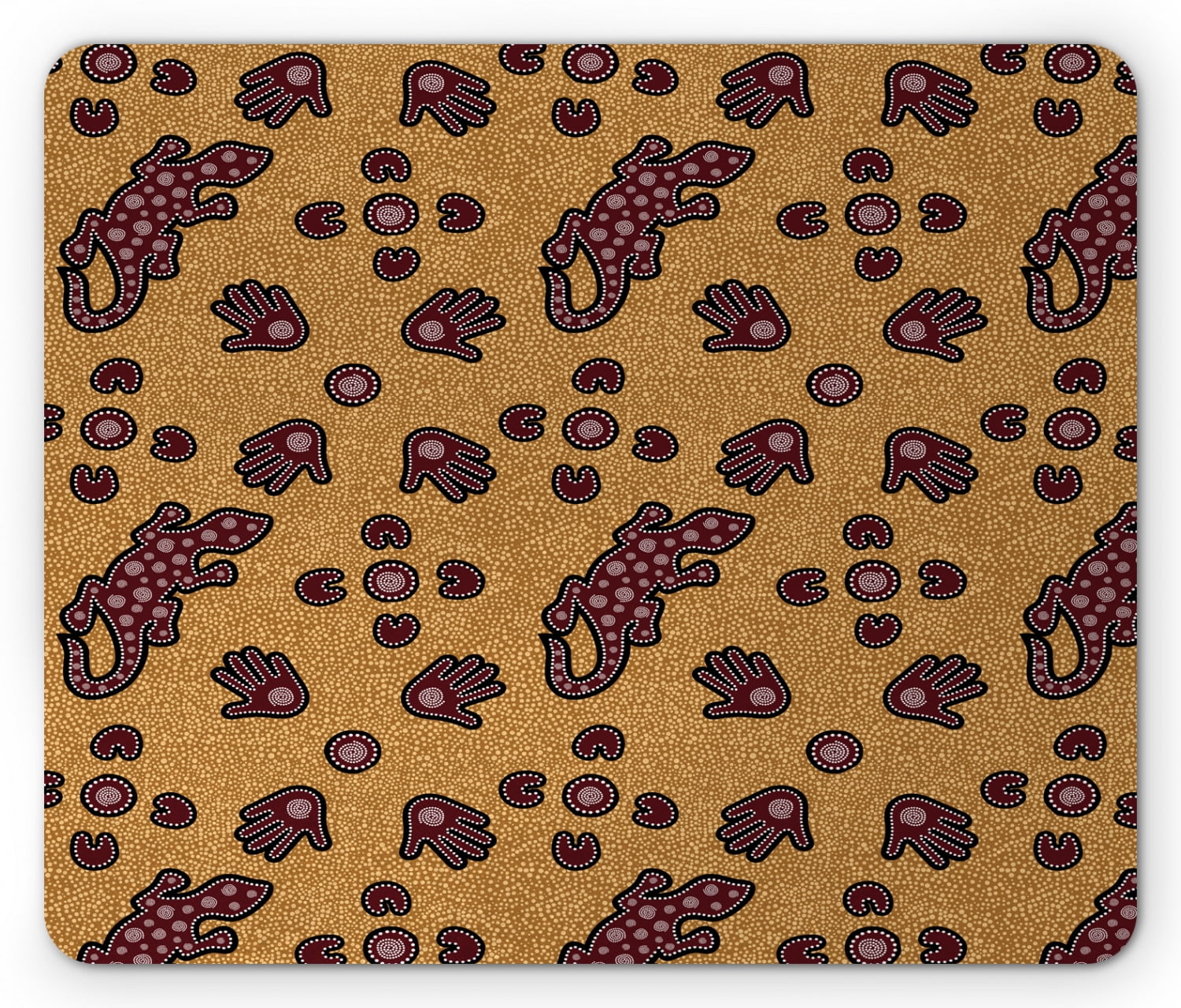 Aboriginal Mouse Pad, Folkloric Pattern Reptile and Hand on Dots ...