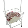 3-Tier Metal Rolling Laundry Cart with Hanging Bar Wheel,Organizer ...