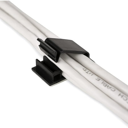 Cable Clips Black with 3M Adhesive, Multipurpose Small Wire Clamps for ...