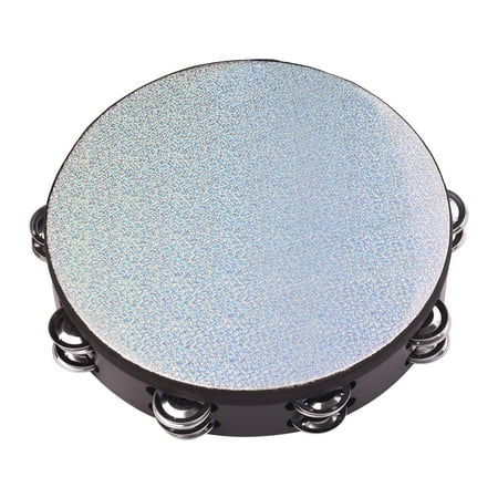 10 Inch Wooden Radiant Tambourine Handbell Hand Drum with Double Rows ...