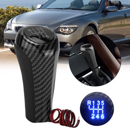 Peahefy Shift Head,Car 6 Speed Gear Shift Knob Carbon Fiber Style With ...