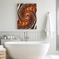 Abstract Canvas Wall Art for Living Room, Swirling Shape Brown Gold Red ...