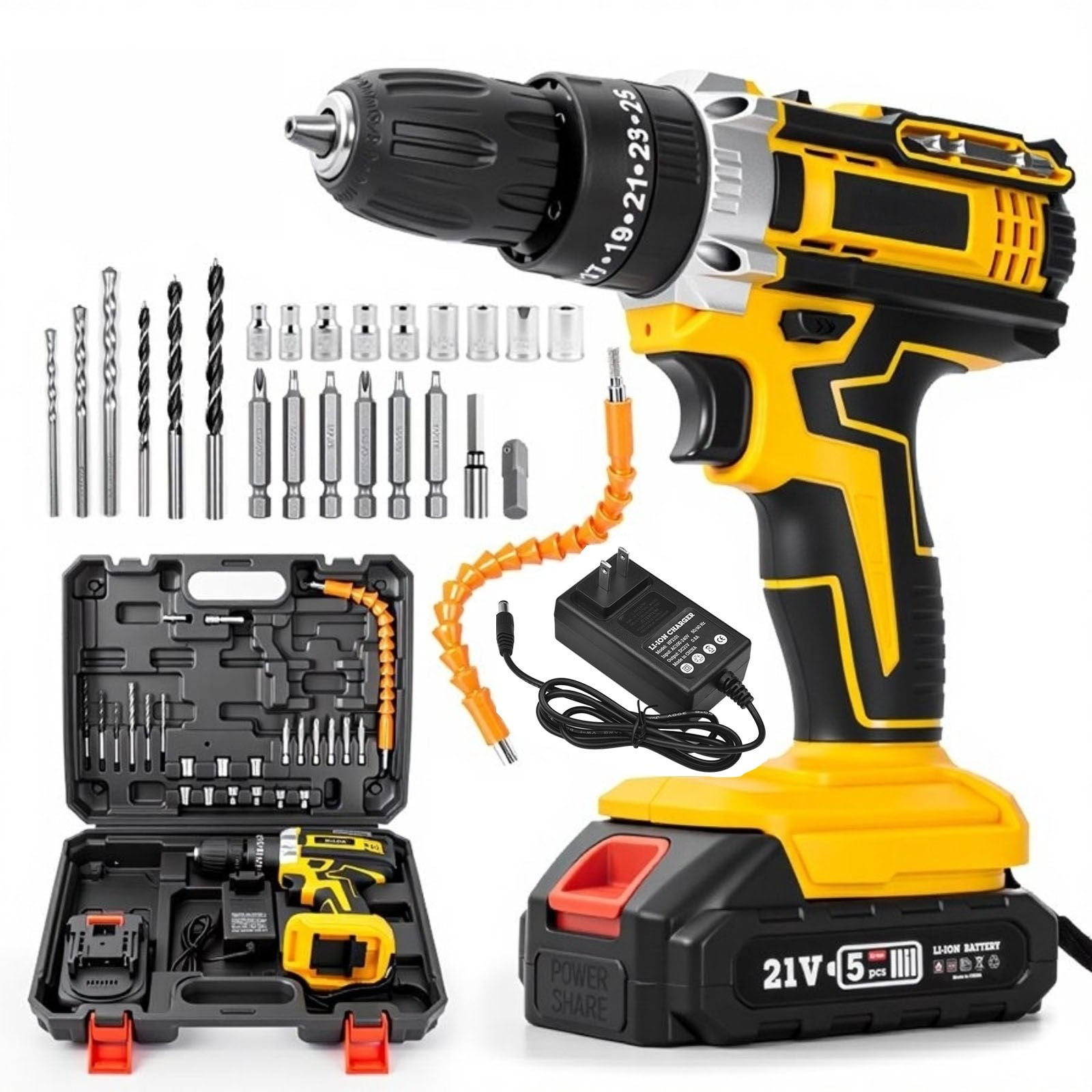Click here for Unbranded 21v Cordless Impact Drill Set With 24-Pi... prices