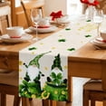 St. Patrick's Day Table Runner - 72 Inch Long Green Gnomes Gold Coin ...