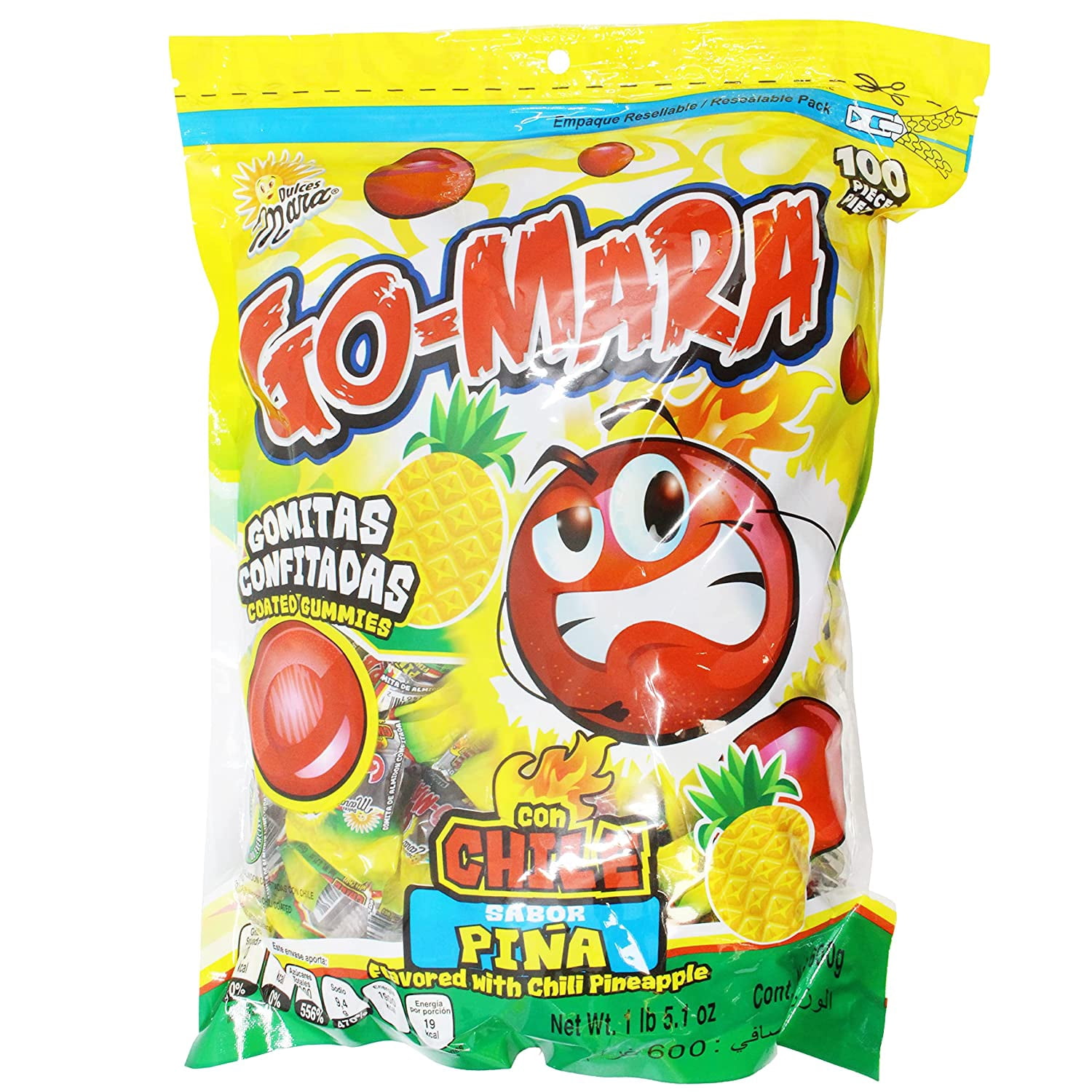 Dulces Mara Go-Mara Pineapple Flavor Mexican Candy (1 x 1 lb. 5.1 oz ...