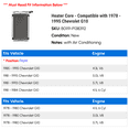 Heater Core - Compatible with 1978 - 1995 Chevy G10 1979 1980 1981 1982 ...