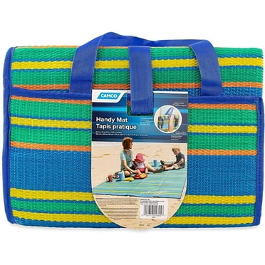 Camco 42811 7' x 15' RV Awning and Leisure Mat, Includes Canvas Tote ...