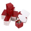 20 Red Gold Floral Ribbon Clear Candy Gift Box 3x3x3" inch, Party Favor ...