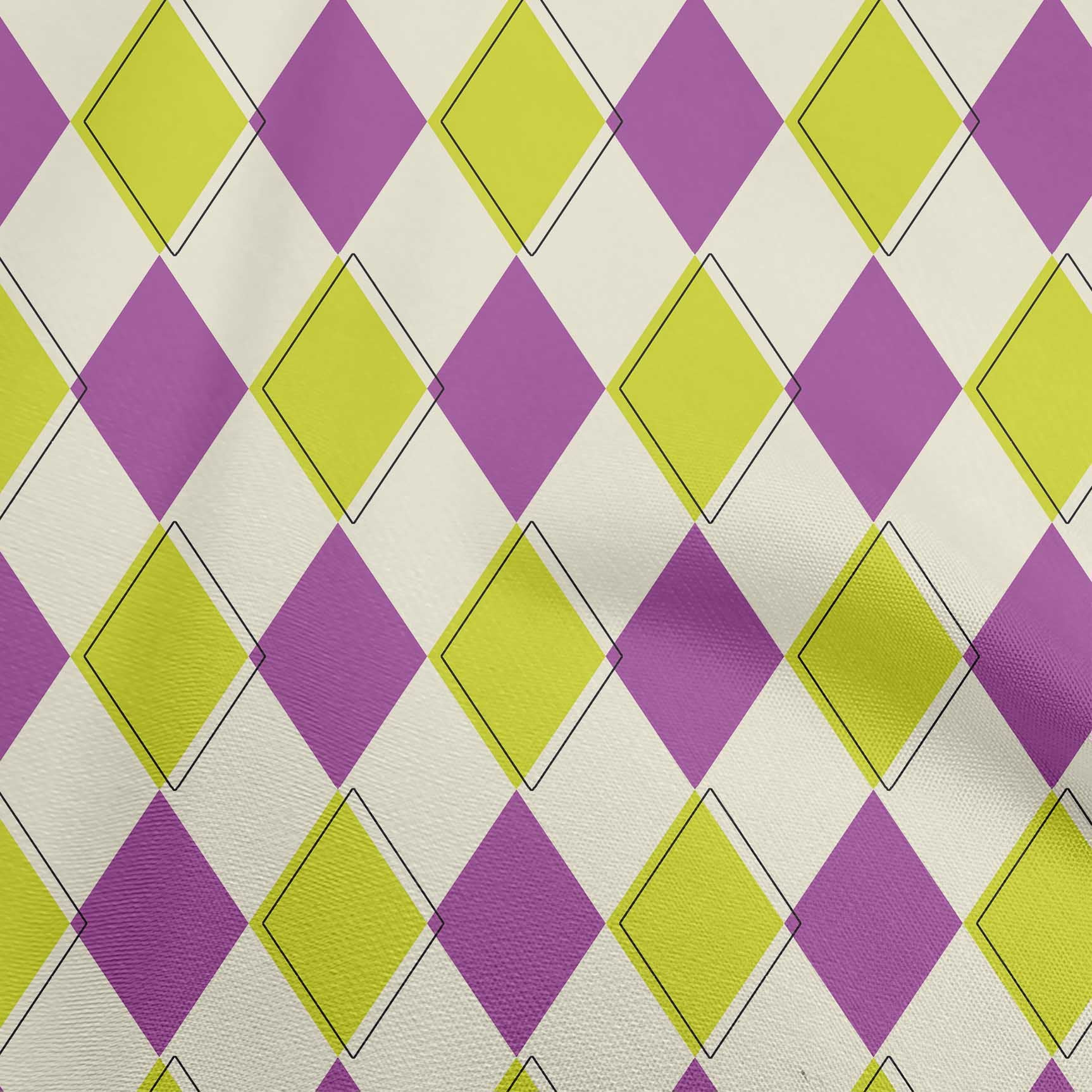oneOone Velvet Purple Fabric Argyle Sewing Material Print Fabric By The ...