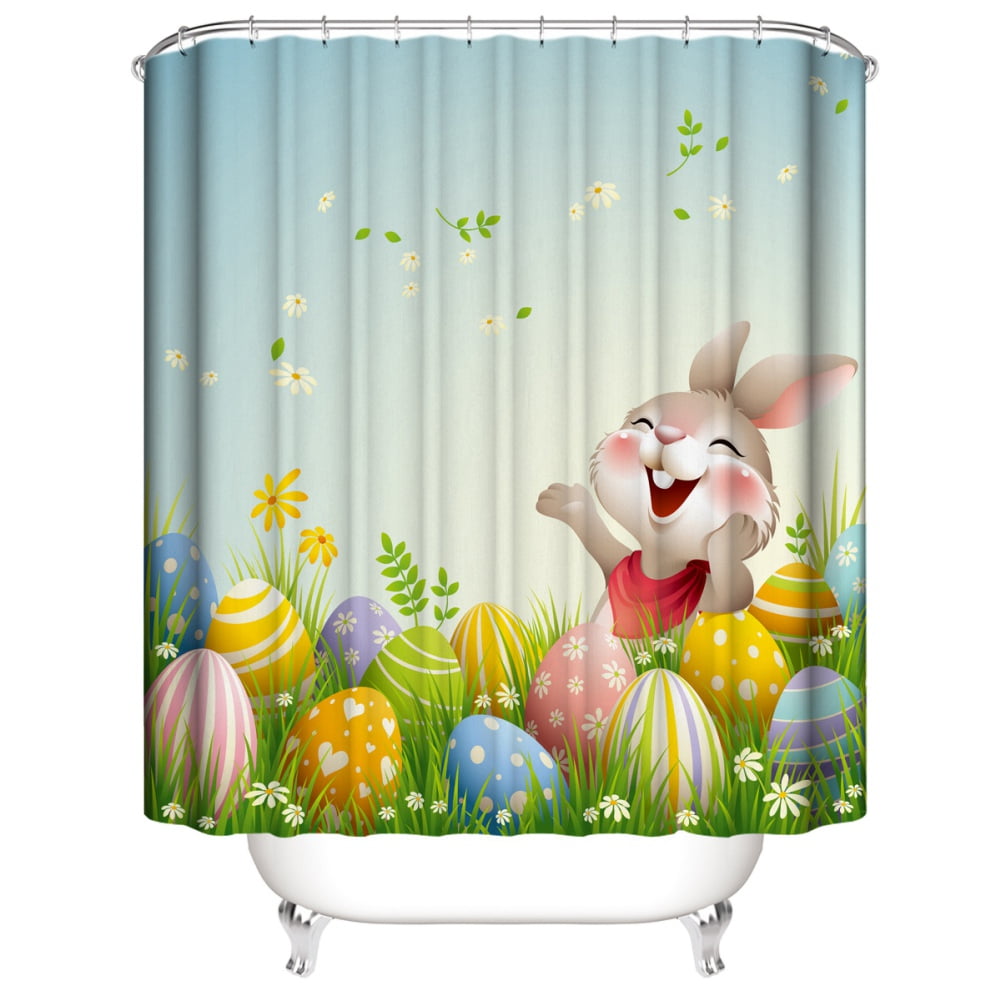 Rabbit Shower Curtain 70.9*70.9in Waterproof Shower Curtain Color Print ...