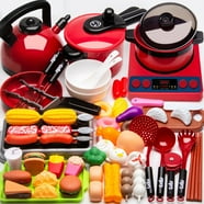 51pcs Kids Pretend Play Kitchen Toy Set with Simulation Utensils, Food ...