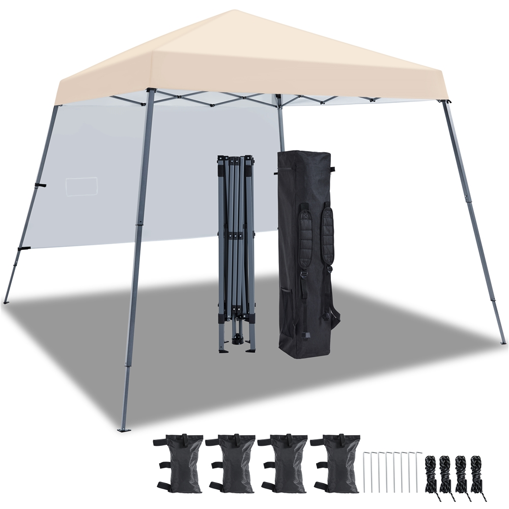 Yaheetech 10x10ft Outdoor Pop-up Canopy with Sun Shade Wall Backpack ...