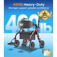 Z59 2-in-1 Bariatric Rollator, 400lb Extra-Wide Seat & 10" All-Terrain ...