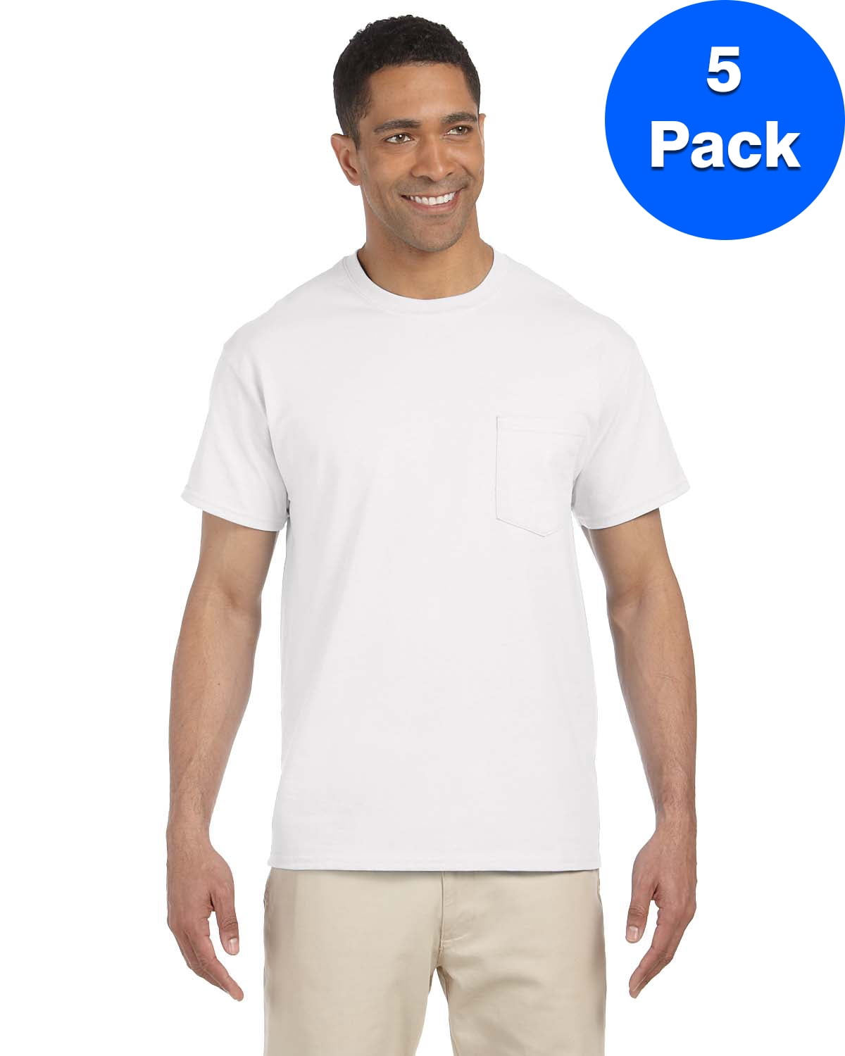 Mens 6.1 oz. Ultra Cotton Pocket T-Shirt 5 Pack - Walmart.com