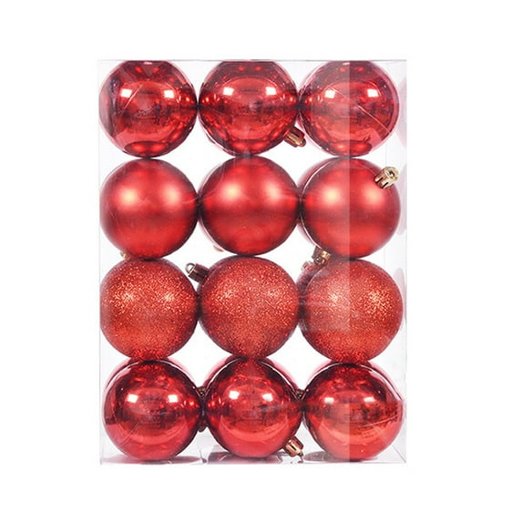 24Pcs Christmas Balls Bright Color Matte Finish Smooth Surface ...
