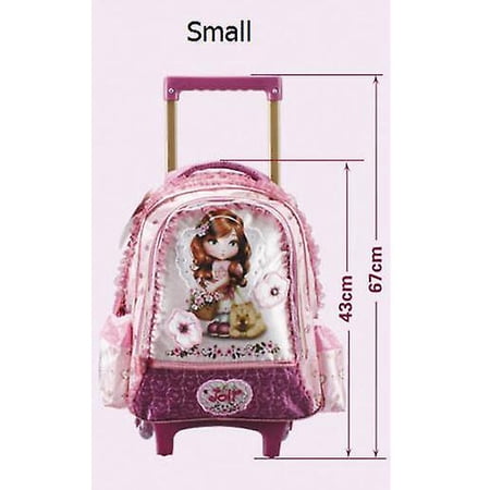 Kids Trolley Bag On Wheels For School Trolley Backpack For Girls ...