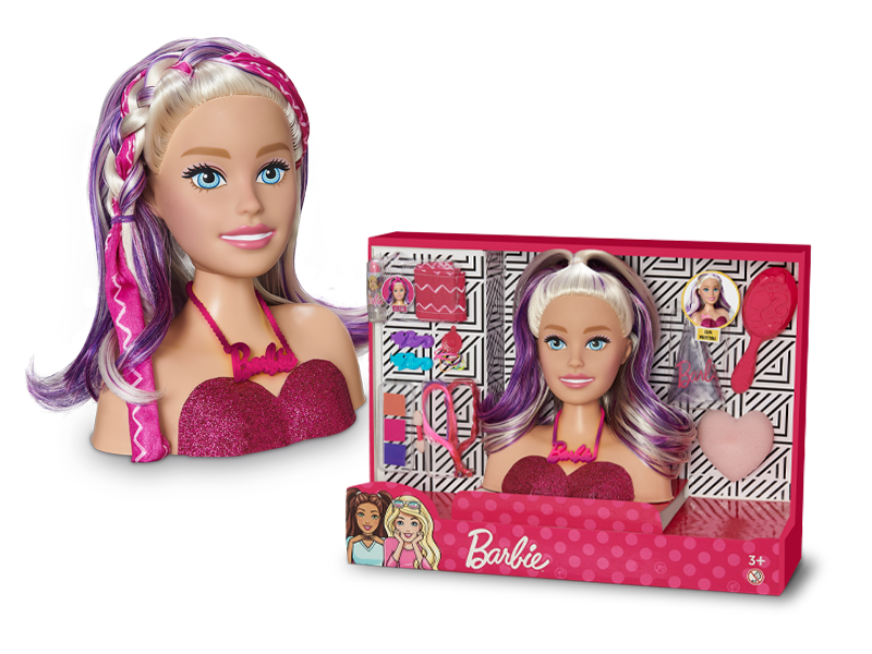 Barbie Muñeca Busto Para Peinar con accesorios Styling Head violeta 21 ...