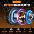 Bafang 48V 500W Ebike Rear Hub Motor Kit 20" Electric Bike Conversion ...