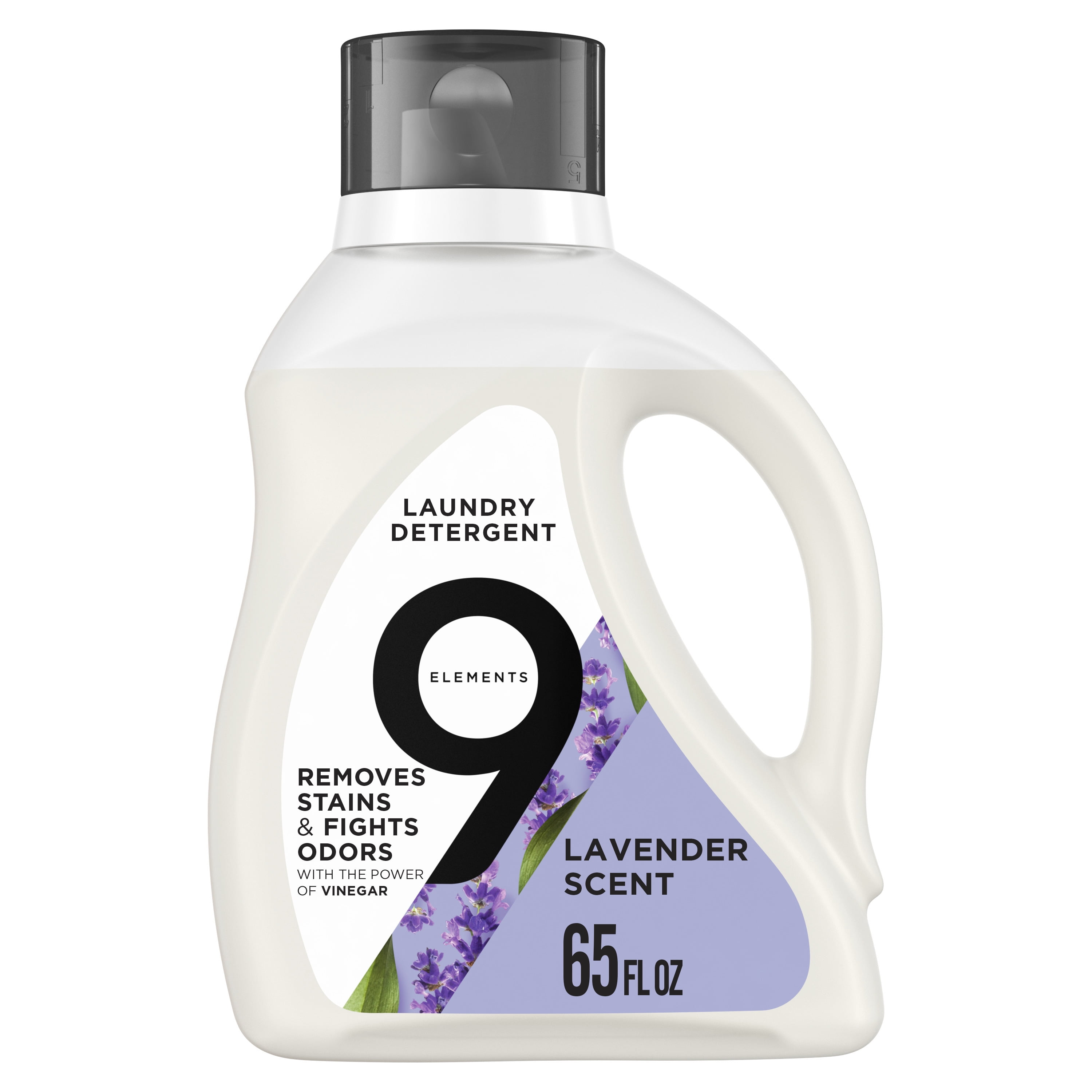 9 Elements Natural Laundry Detergent Liquid, Lavender, Vinegar Powered ...