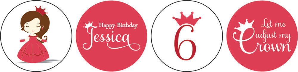 Darling Souvenir 190 Pcs Princess 6th Birthday Custom Stickers ...