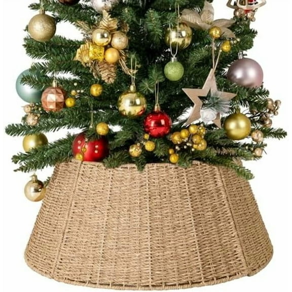 22x10inch Red Velvet Christmas Tree Collar with Oversized Bow and ...