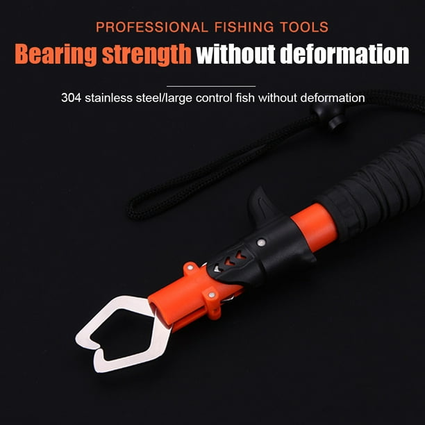 Jinveno Stainless Steel Fish Grip Lip Clamp with Spring Fishing Grabber ...