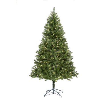 VEIKOUS 8ft Pre-Lit Slim Pencil Christmas Tree, Outdoor Decor with 350 ...