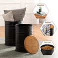 Glitzhome Industrial Farmhouse Round Storage Side Tables (Set of 2 ...