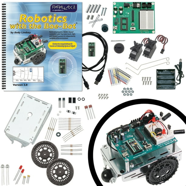 Parallax 28832 Programmable Boe-Bot Robot Kit - USB Version (non-solder ...