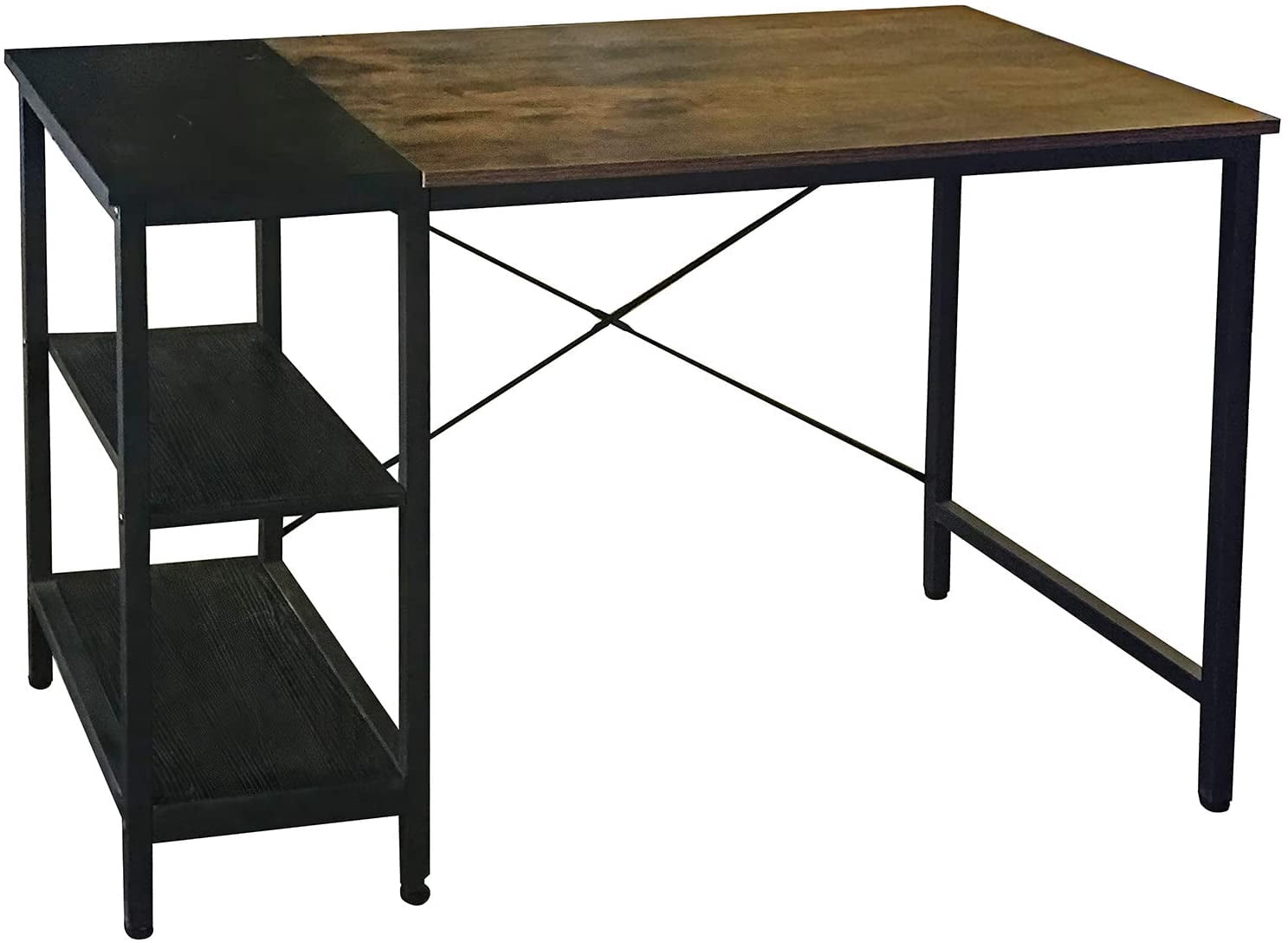 SK Depot™ Sturdy Modern Office Desk with Shelves, Computer Desk, Laptop ...
