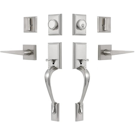 SHIJI65 Front Door Handle Set Double Door Handle Set with Dummy Satin ...