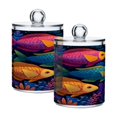 4PCS Clear Storage Jars Cotton Swabs Cans Translucent Plasticental ...