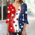 Czzoypi Summer Women's Casual Blouse V-Neck 3/4 Sleeve Button Down ...