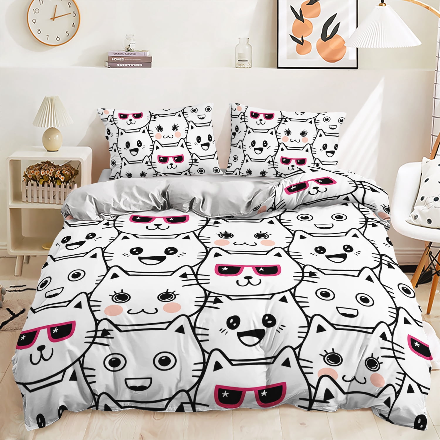 Hosima 3-Piece 3D Digital Duvet Cover With Pattern Composed Of Multiple ...