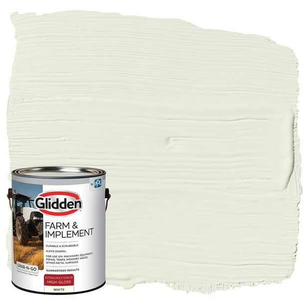 Glidden Farm & Implement Paint, White, High Gloss, 1 Gallon - Walmart ...