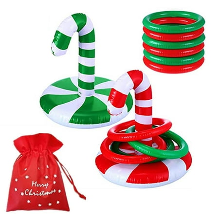 Dalazy Christmas Inflatable Ring Throwing Game Plastic Ring Christmas ...