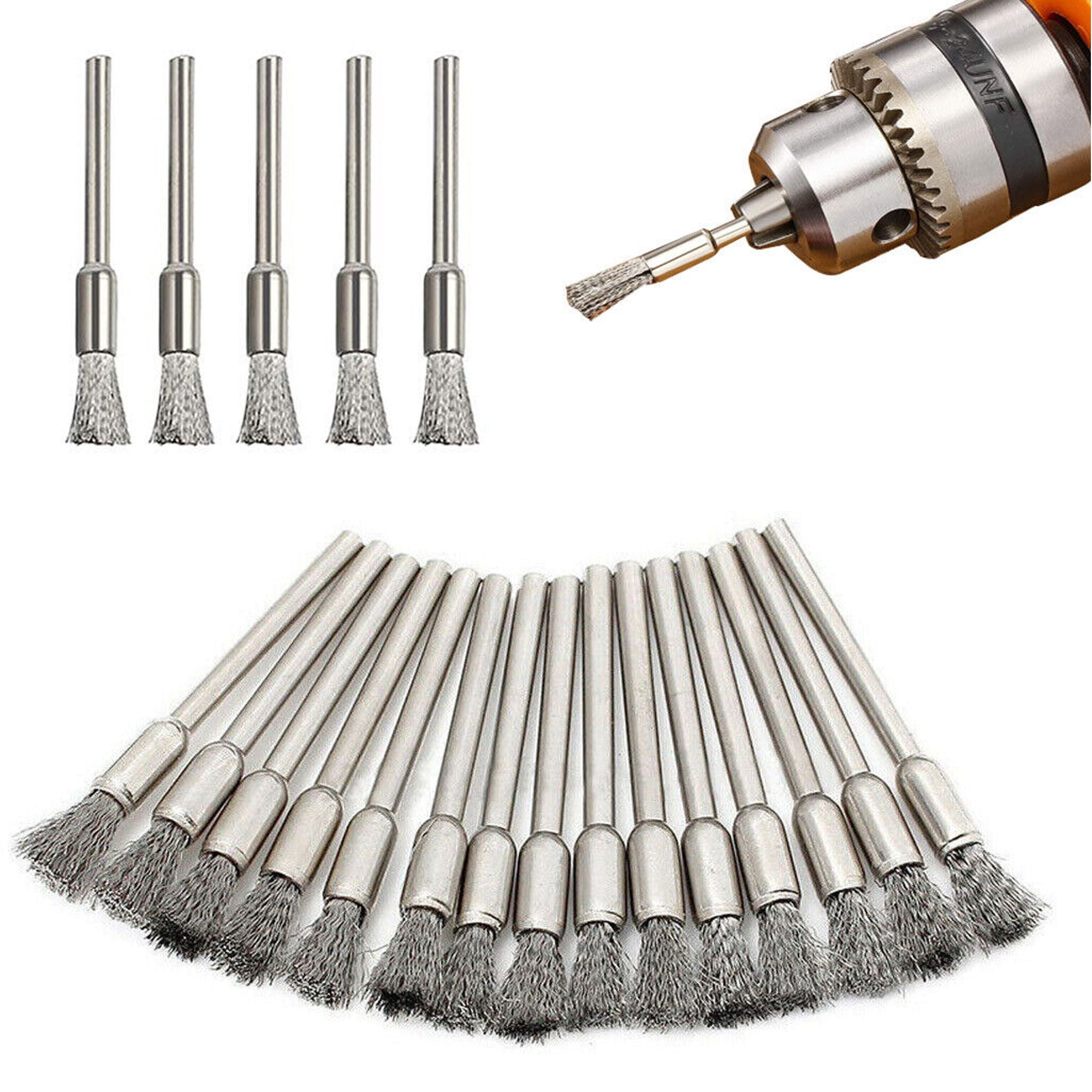 Luxtrada 15PC Stainless Steel Wire Brush Set Dremel Tool Rotary Die ...