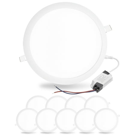 DELight 10 Pack 7 Inch LED Recessed Light Ceiling Panel 6000-6500K Cool ...