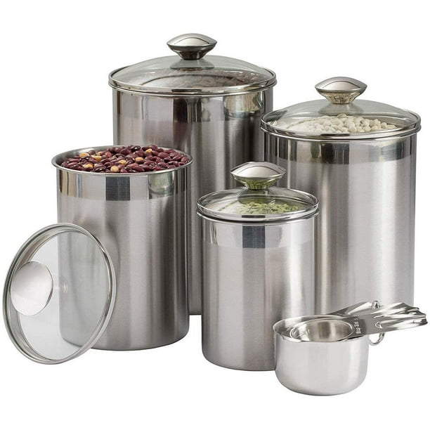 Beautiful Canisters Sets for the Kitchen Counter, 8-Piece Stainless ...