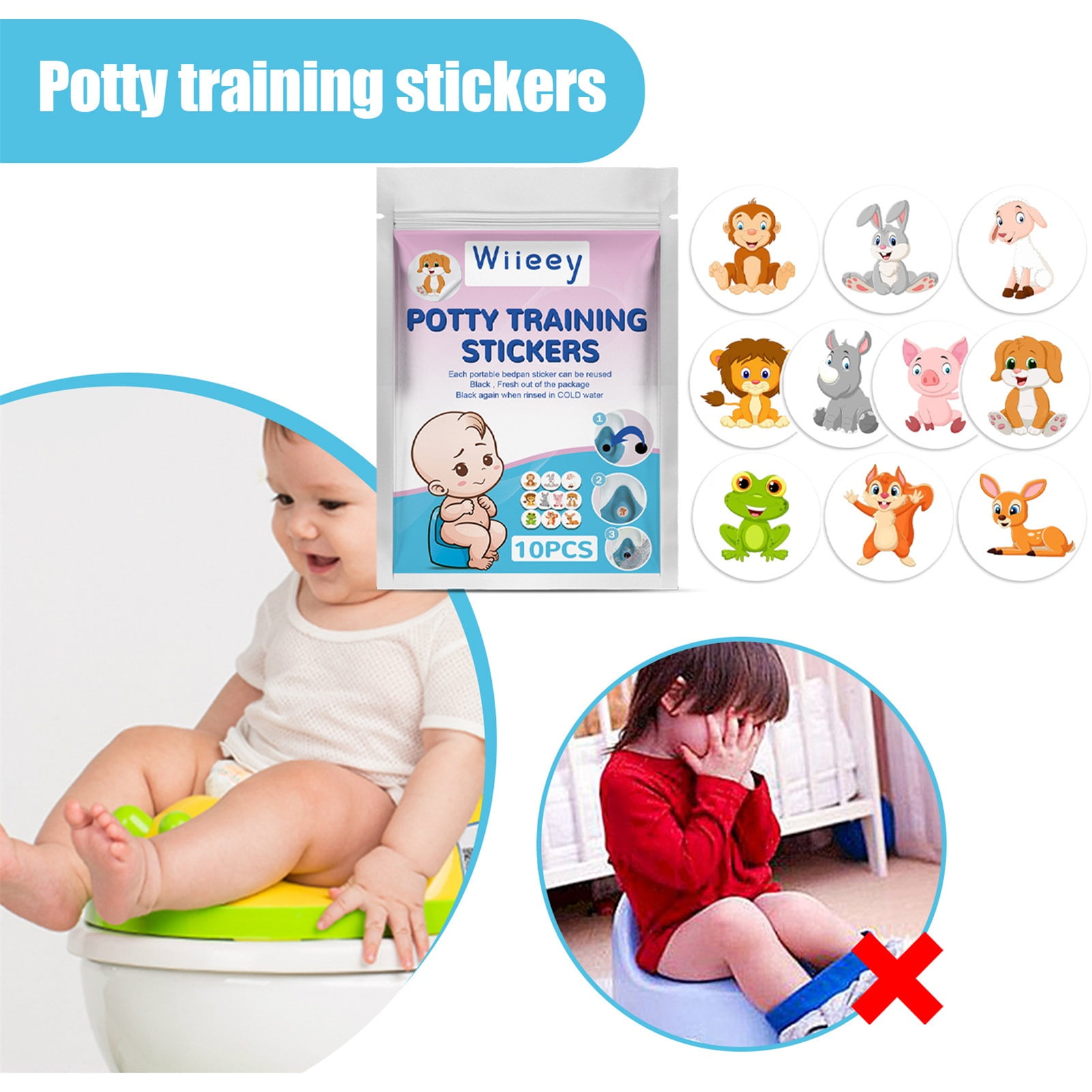 Tuelaly 1 Pack Potty Training Sticker Strong Stickiness Positive ...