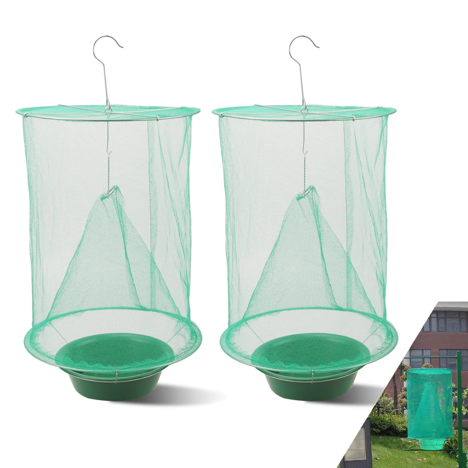 Ranch Fly Trap Outdoor Fly Catcher, Reusable Fly Traps Hanging Cages ...