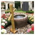 Bamboo Solar Water Fountain Kit with Pump, 6W Solar Panel, Water Filter ...