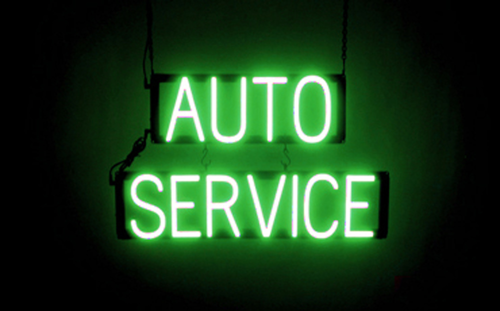 SpellBrite AUTO SERVICE LED Sign for Business. 24.9" x 15.0" Green AUTO ...